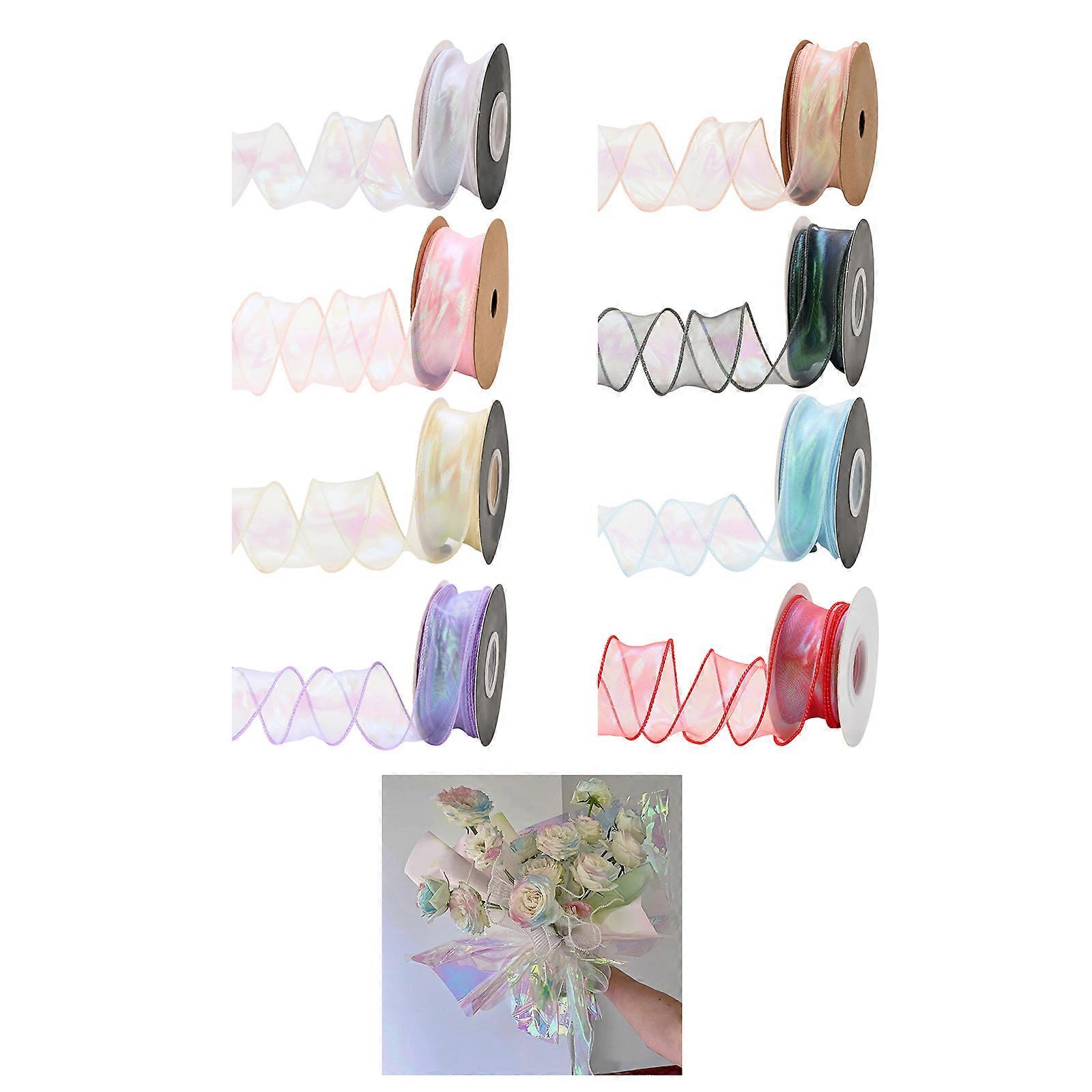 10Yard Organza Chiffon Ribbon 40mm Sheer Chiffon Ribbons for Bouquets ...