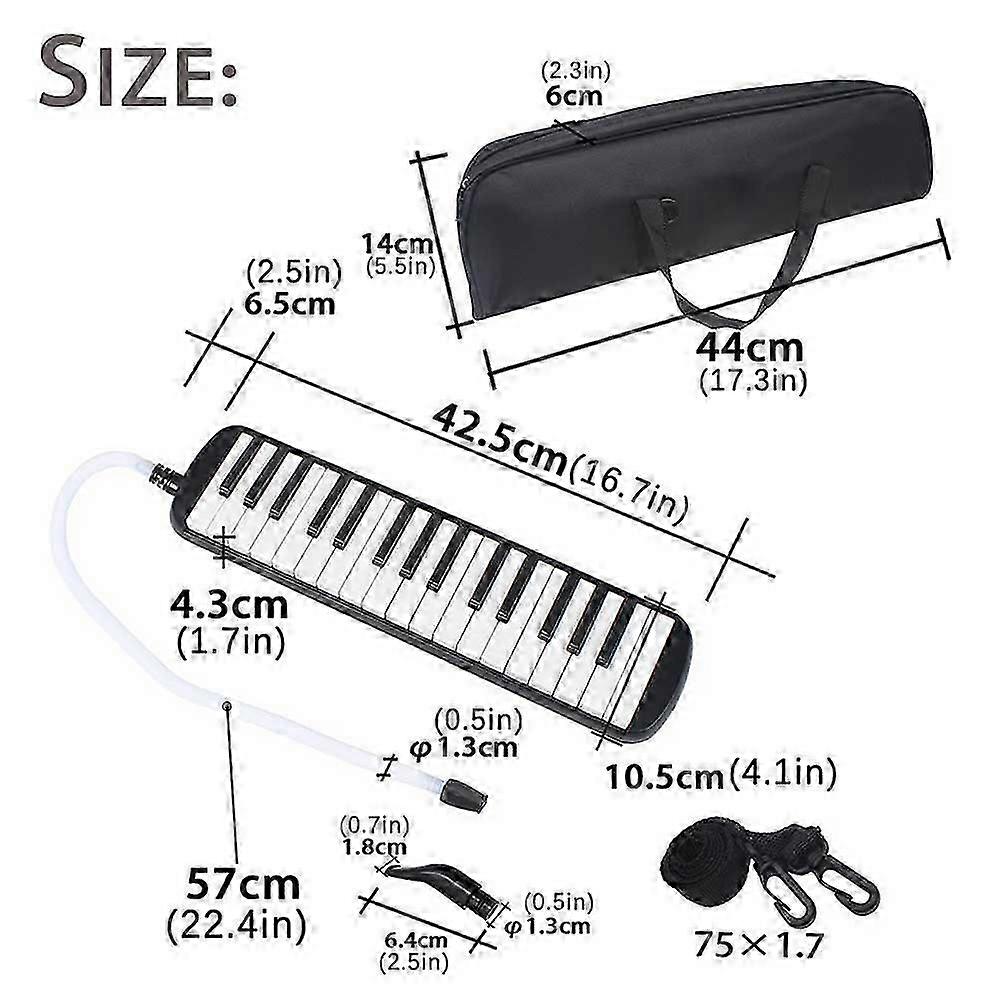 32 Keys Melodica Instrument, Soprano Melodica Air Piano Keyboard ...