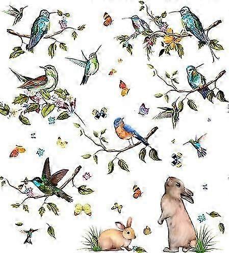 9 Sheets Window Pictures Spring Birds Self-Adhesive - Window Decoration ...