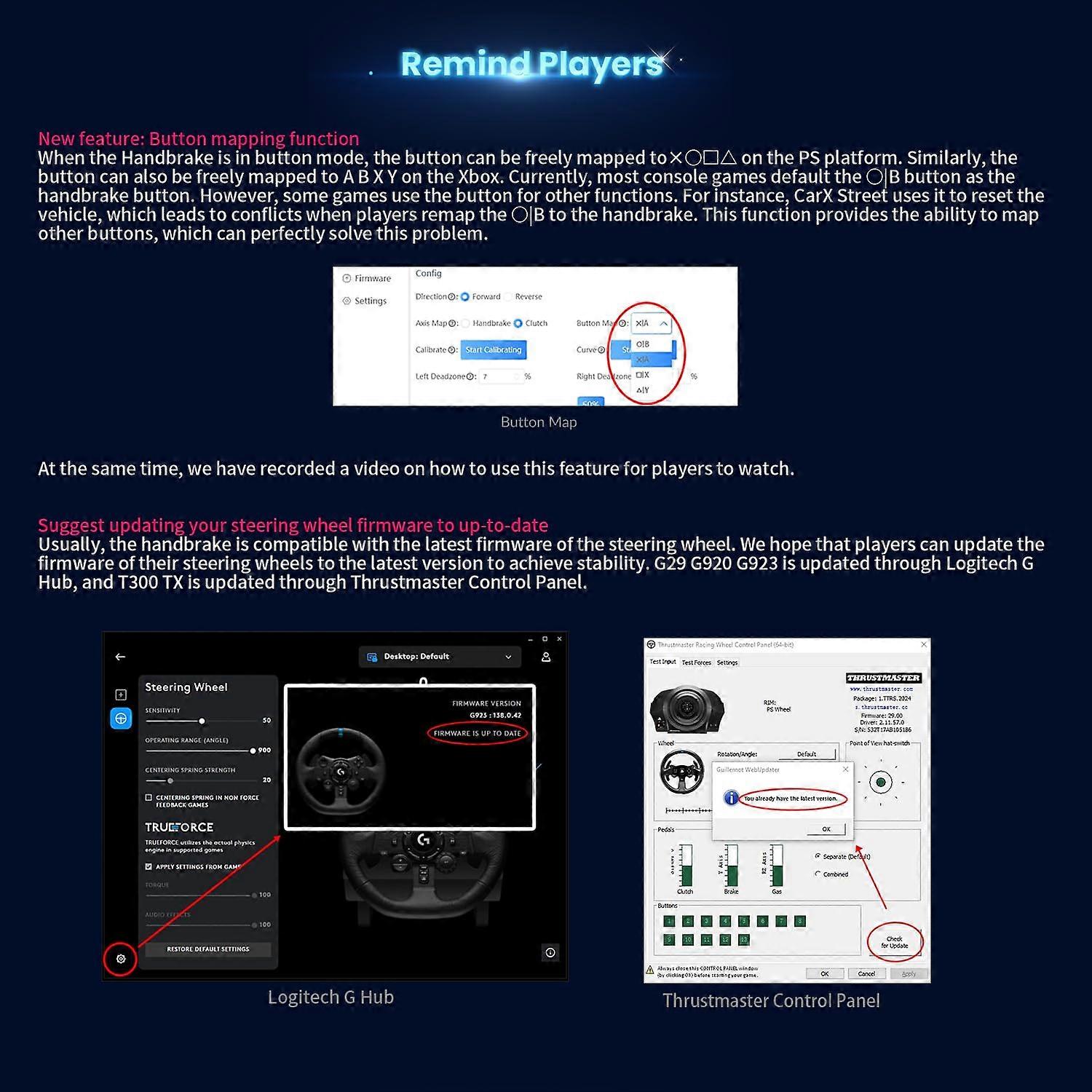 Sim Racing Handbrake USB for Logitech G29 G923 T300 TX Wheels PS4 PS5 ...