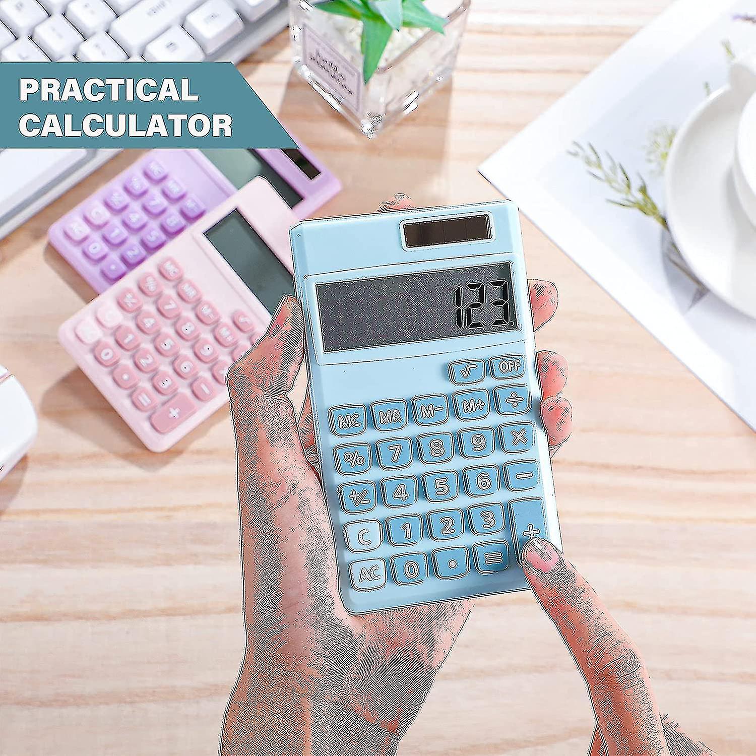 3 Pieces Mini Calculator Pocket Size Calculator Electric Digital ...