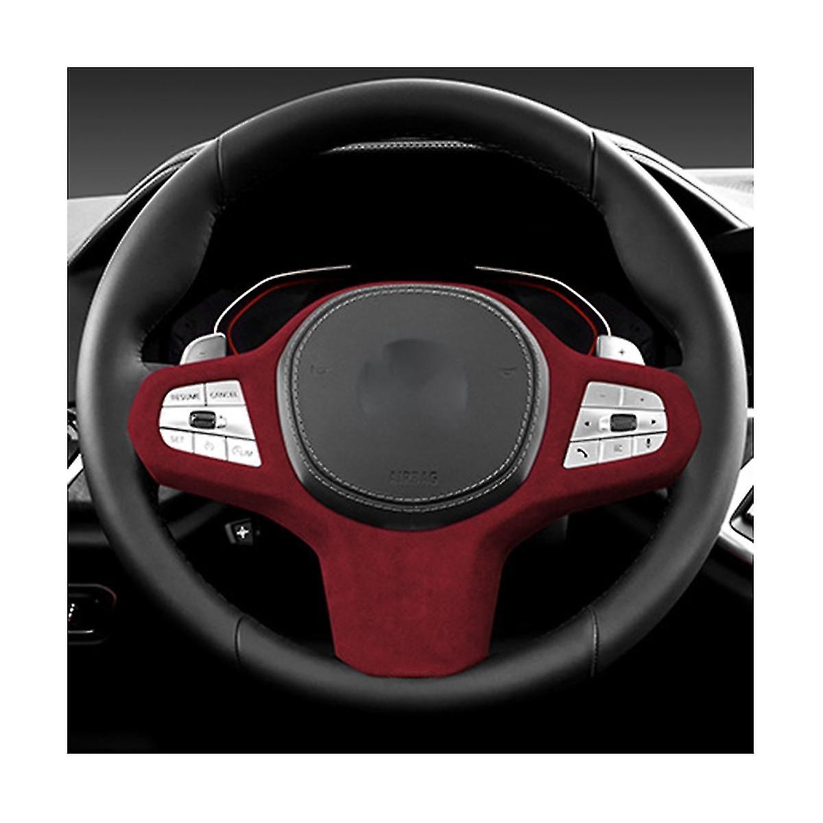 For 19-22 X5 Leather Steering Wheel Panel Cover Steering Wheel Trim ...