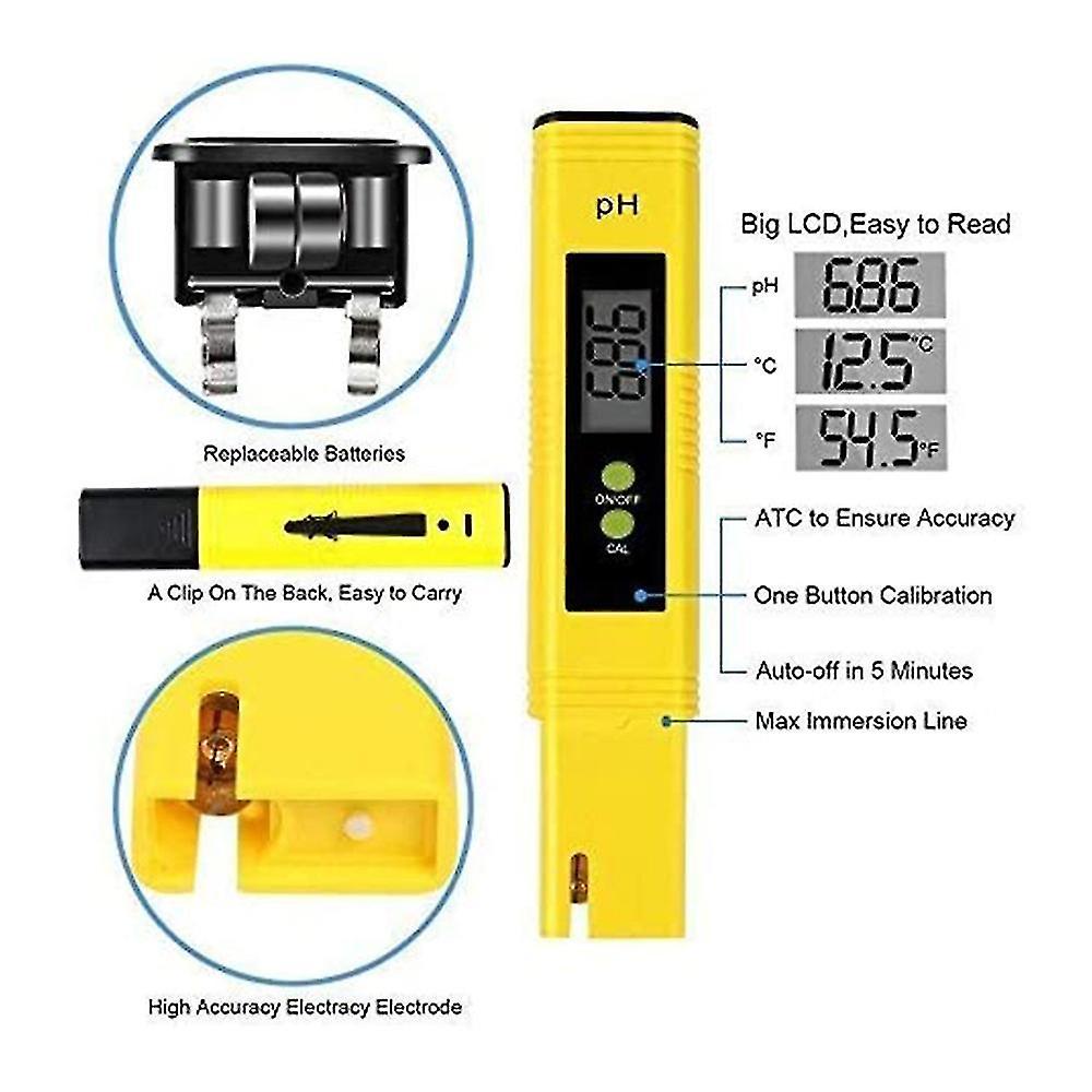 Ph Meter Tester Digital Ph Meter 0.01 Ph Water Quality Test Digital ...