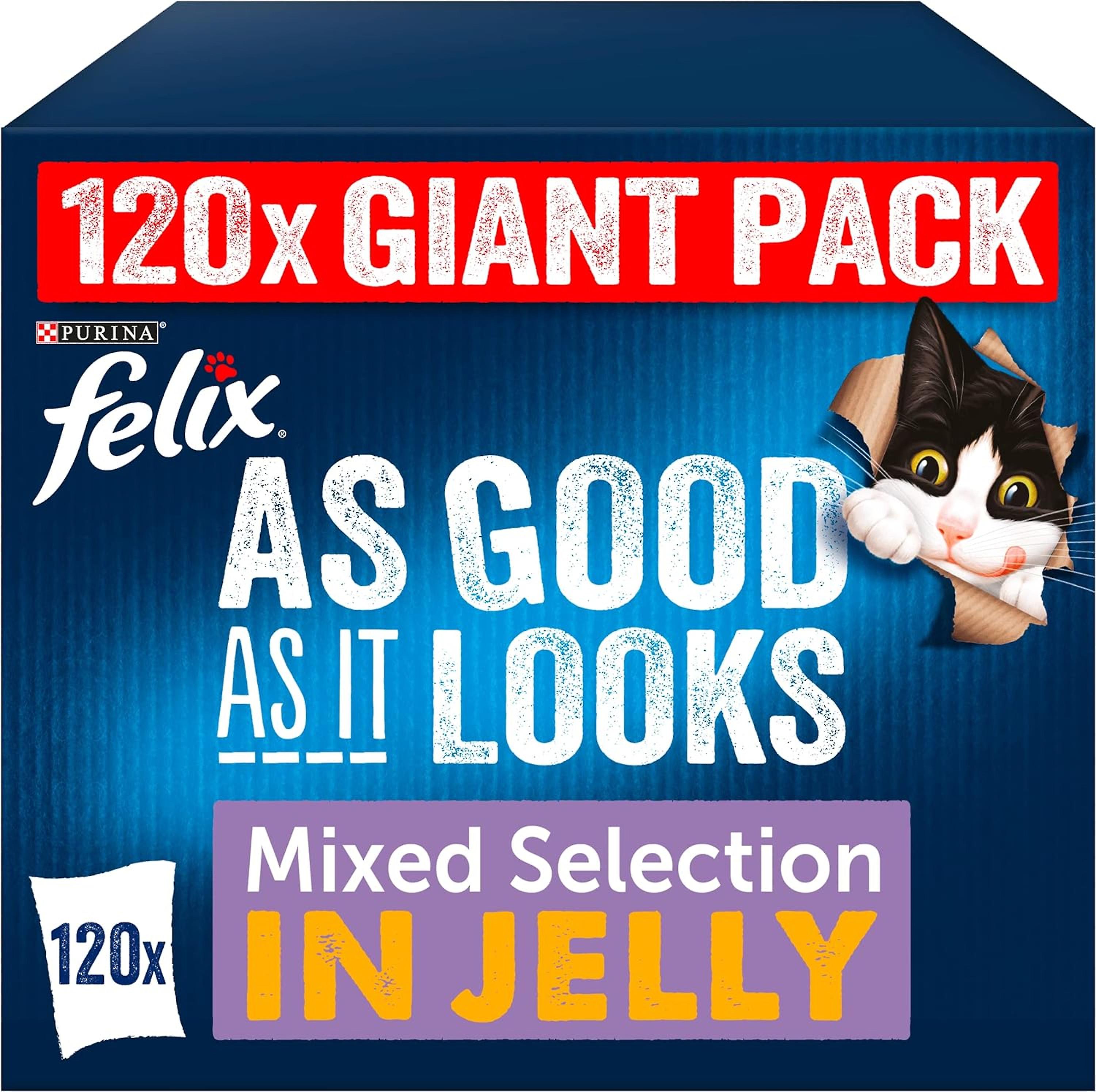 Felix Senior Mixed Variety Meat Cat Food (12 Pack) 4 x 100g | Fruugo UK