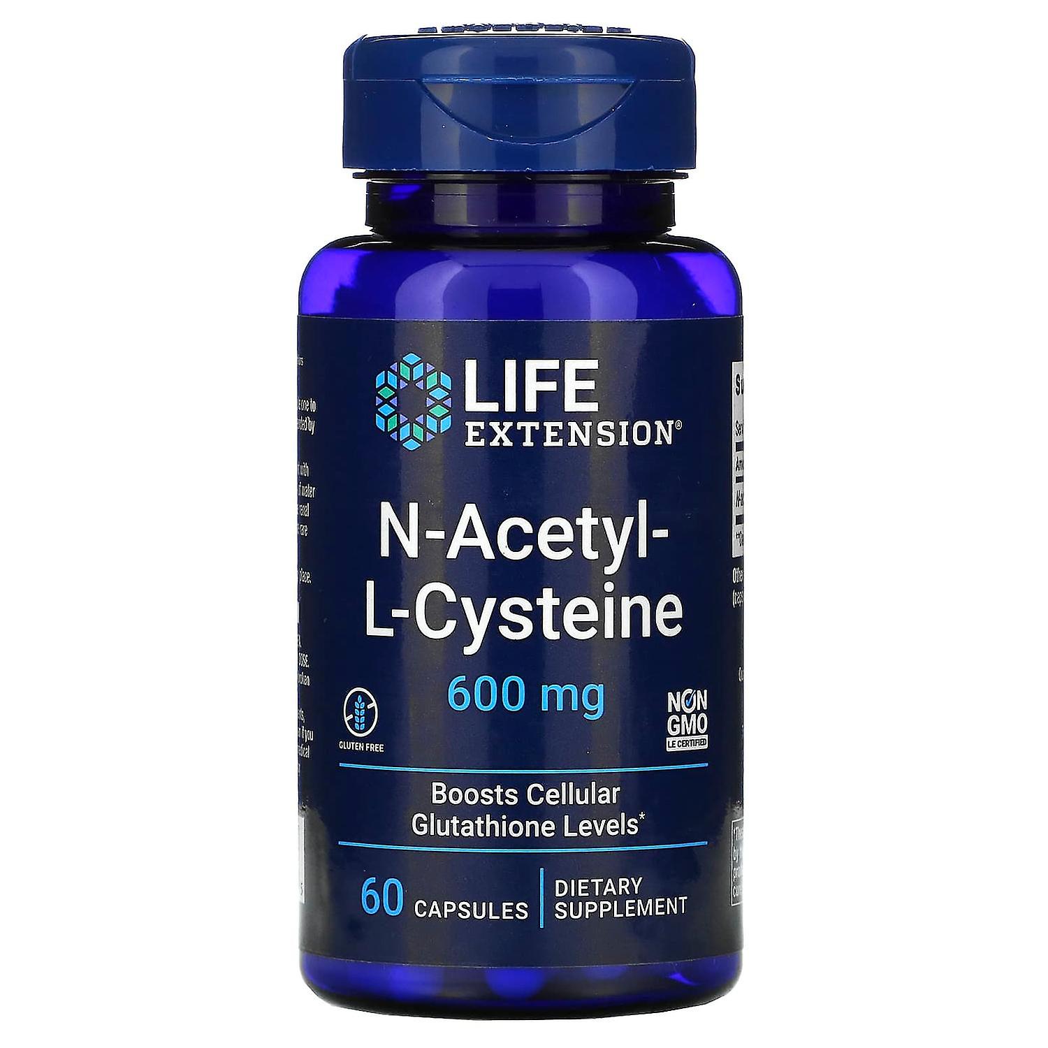 Life Extension, N-Acetyl-L-Cysteine, 600 mg, 60 Capsules | Fruugo UK