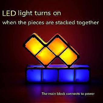 LED Stackable Night Light, 7-Color Induction Locking Desk Lamp, 3D DIY ...