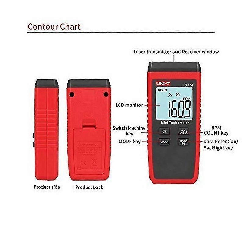 -t Mini Tachometer Ut373 Digital Tachometer Non-contact Tachometer ...