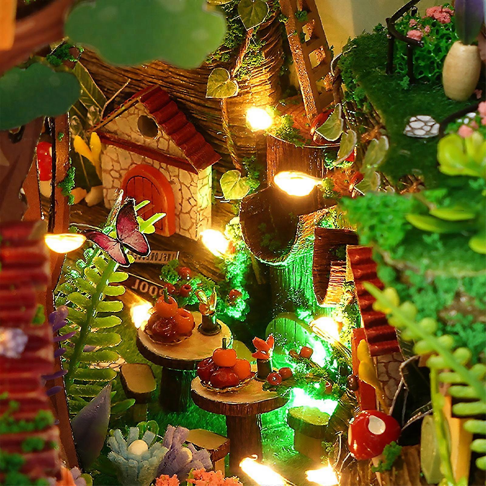 Wooden model toys Led Firefly Forest DIY House Set Gift 3D Handmade ...