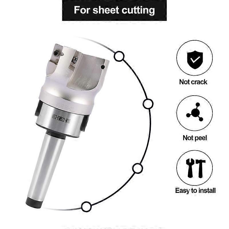 MT2 M10&50mm Face End Mill Cutter+10 pcs APMT1604 Carbide Insert Wrench ...