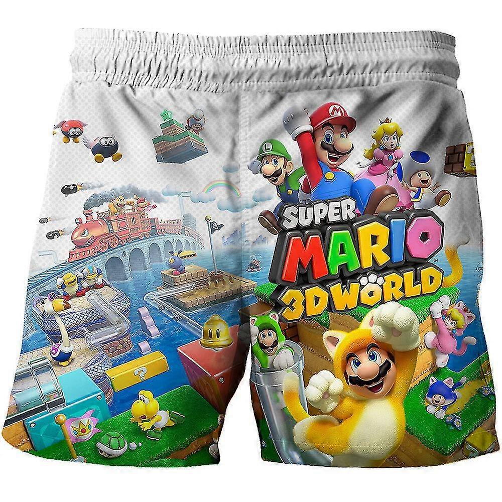 Children Boys 3d Super Mario Bros Swim Shorts Swimsuit Summer Beach ...