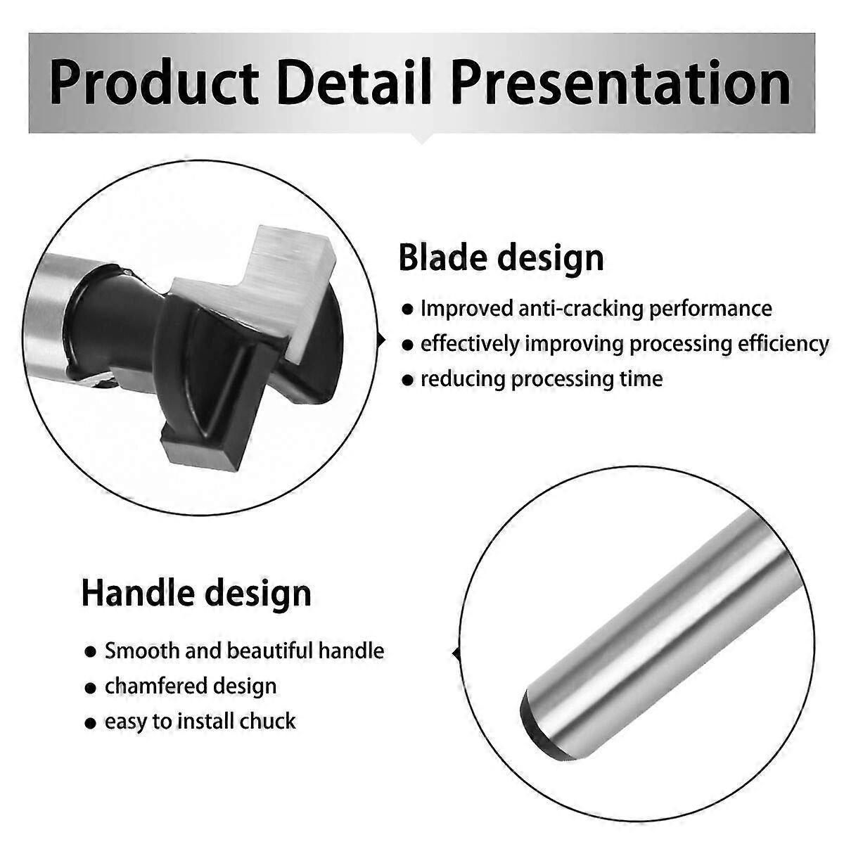 6.35mm T-Slot Cutter,Router Shape Router Bits, 3Pcs (7.93/9.52/12.7mm ...