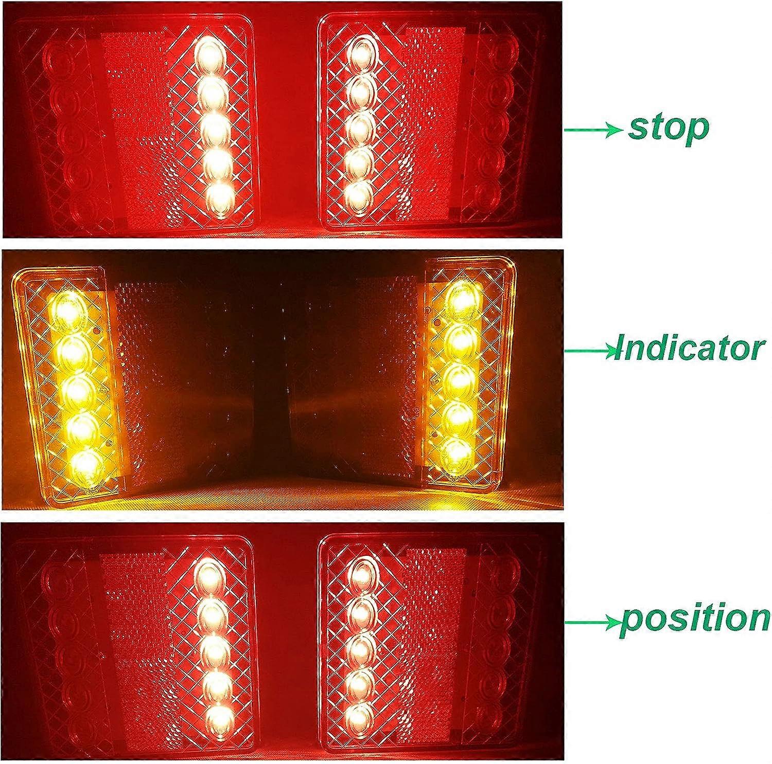 LED Rear Trailer Lights 4 Function,2pcsTrailer Lights Rear 12v,Trailer ...