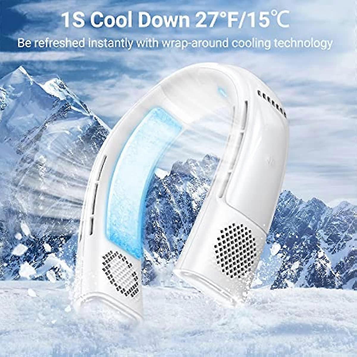 COOLIFY 2 Neck Air Conditioner Wrap around Cooling Fan LED Rechargeable ...