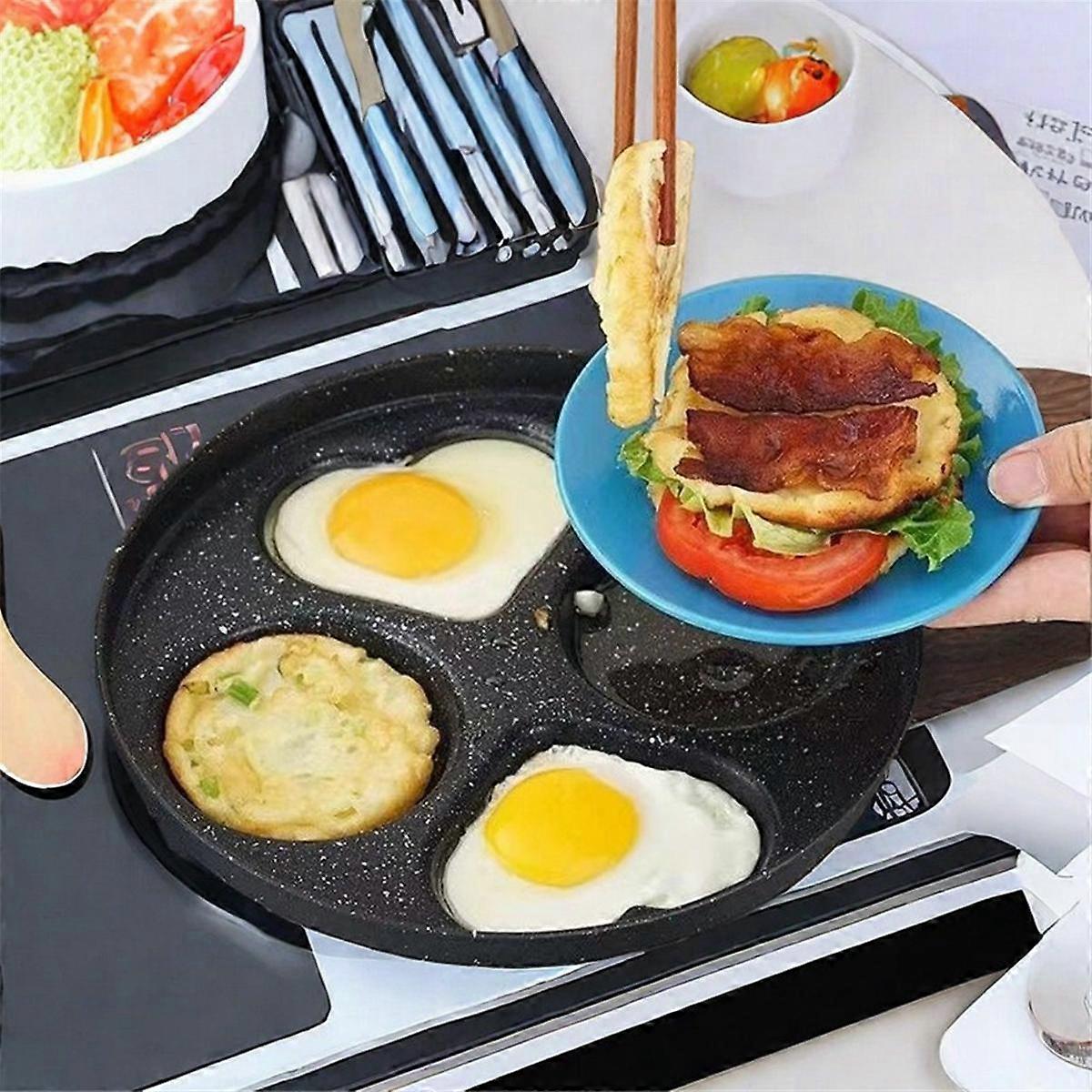 4-Hole Breakfast Pan Mini Omelette Pan Household Kitchen Tools Non ...