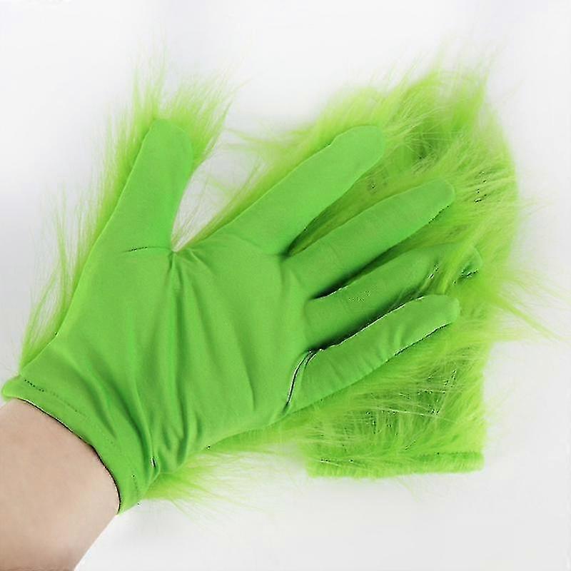 Green Fish Head Animal Latex Mask and Furry Gloves - Perfect for ...