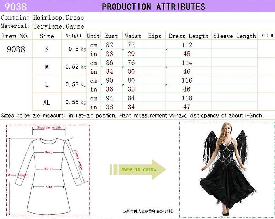 Ady Dark Fallen Angel Costume Gothic Vampire Evil Demonic Roleplay ...
