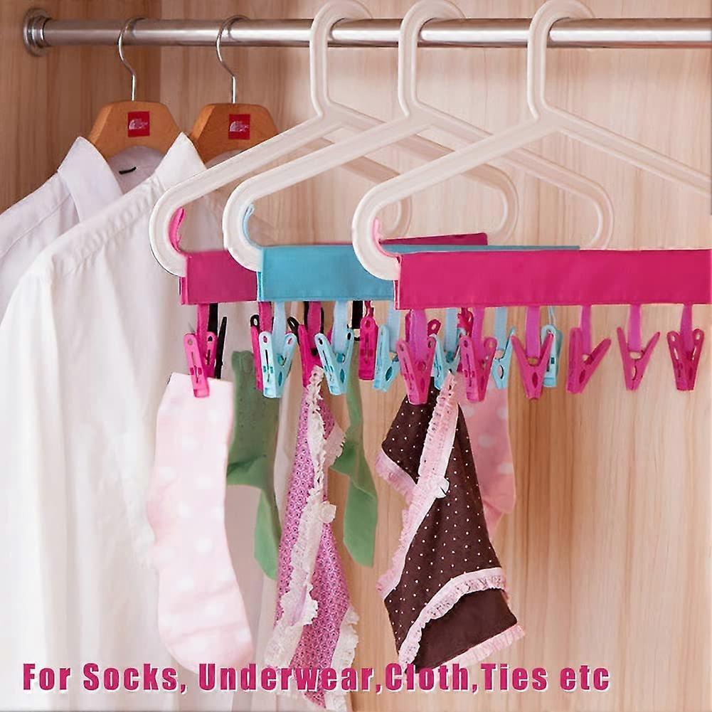 Clothes Line Pegs, Portable Folding Clothes Hanger Fabric Hangers ...