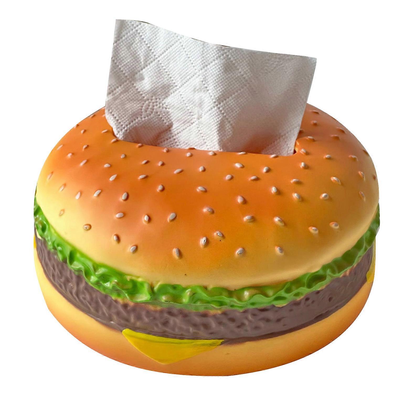 Burger Tissue Box Large Capacity Realistic Looking Hamburger Tissue ...