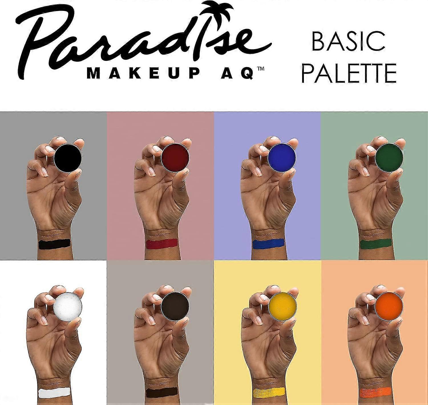 Mehron Makeup Paradise Aq Face & Body Paint 8 Color Palette (basic ...