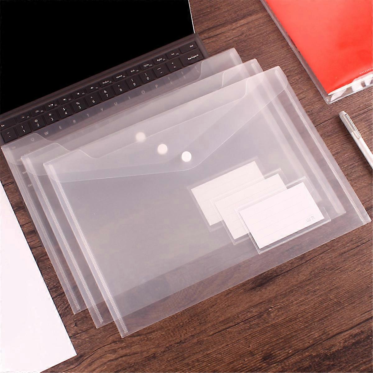 50PCS Transparent Waterproof Envelope Folder with Buttons, A4 Size | Fruugo UK
