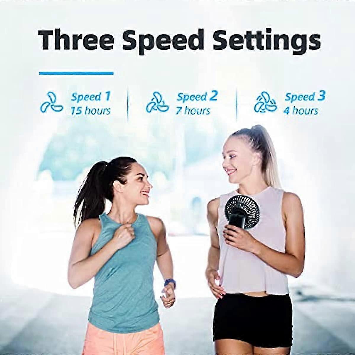 CONOPU Mini USB Fan with LED Light Rechargeable Desk Fan with Hook ...