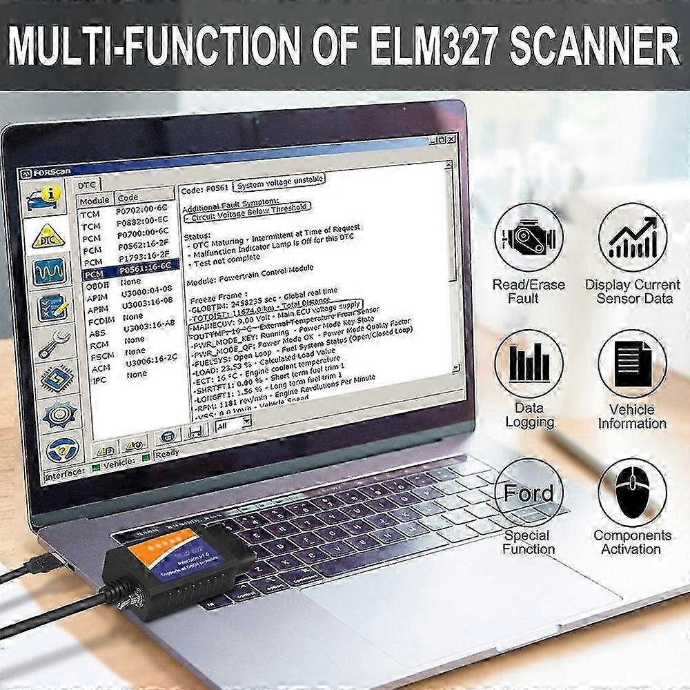 Ford Forscan Elm327 V1.5 Usb Modified Obd Code Scanner Hs Ms-can ...