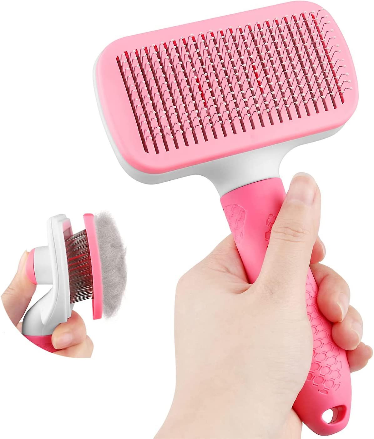 Cat Dog Comb Brush, Dog Cat Grooming Comb Brush, Self Cleaning Slicker ...