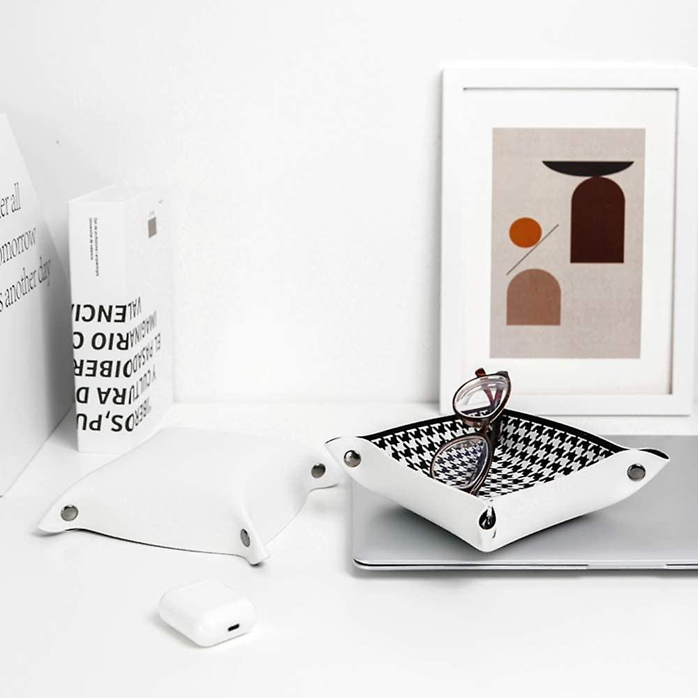 Key Tray Coin Tray Small Valet Tray Pu Leather Desktop Organizer ...