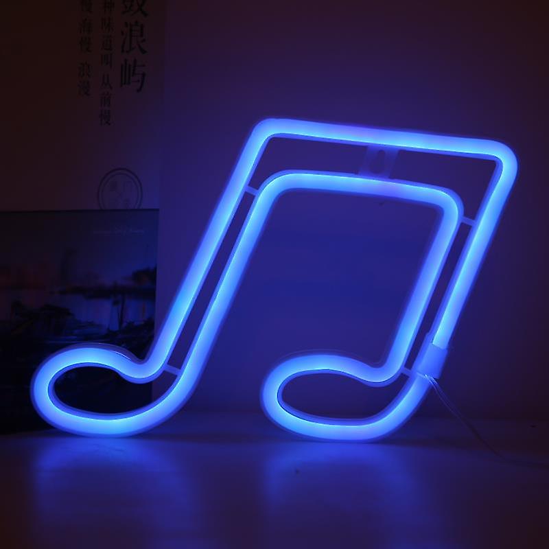 Led Neon Sign Music Note Shaped Wall Night Light Usb Battery Operated ...