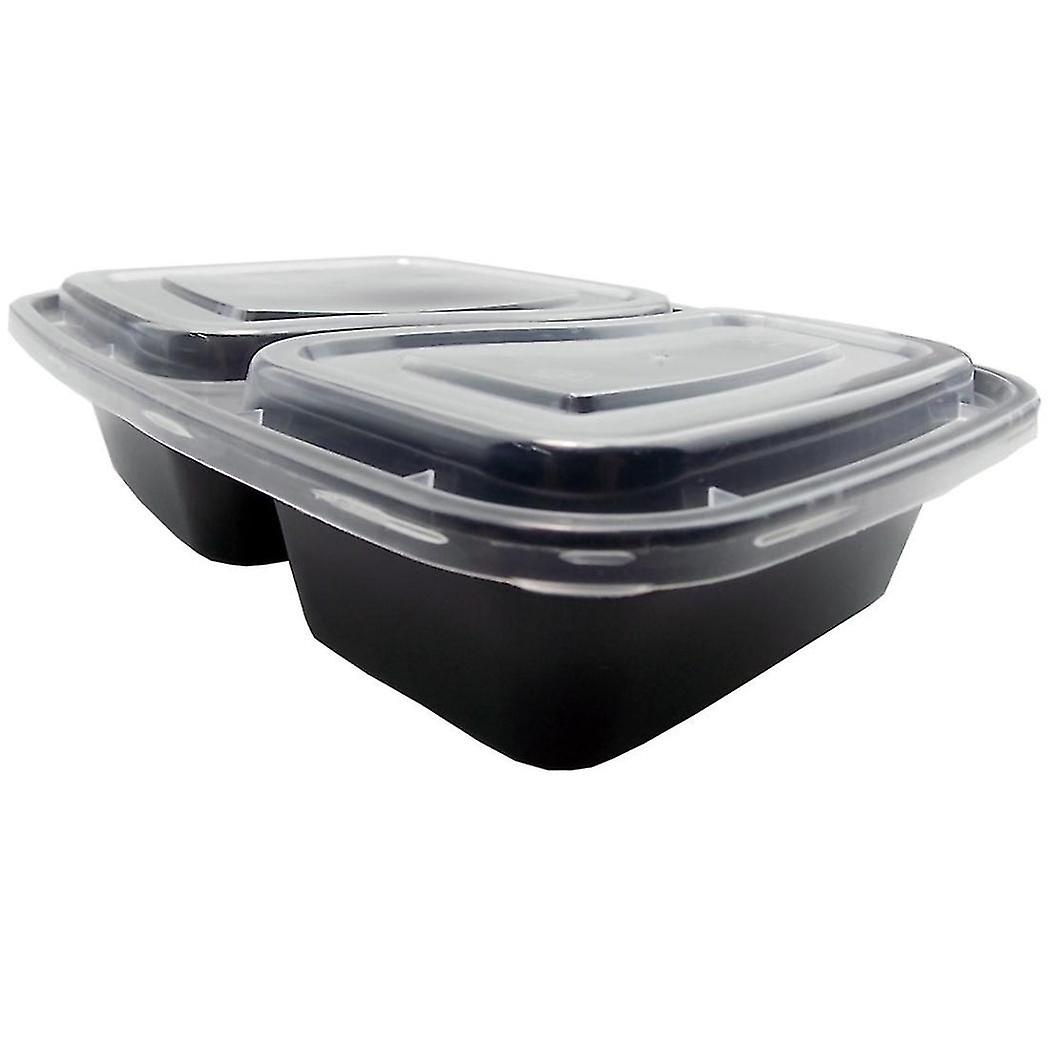 10 Pack Premium 2 Compartment Stackable Microwave Re-Usable Lunchbox ...