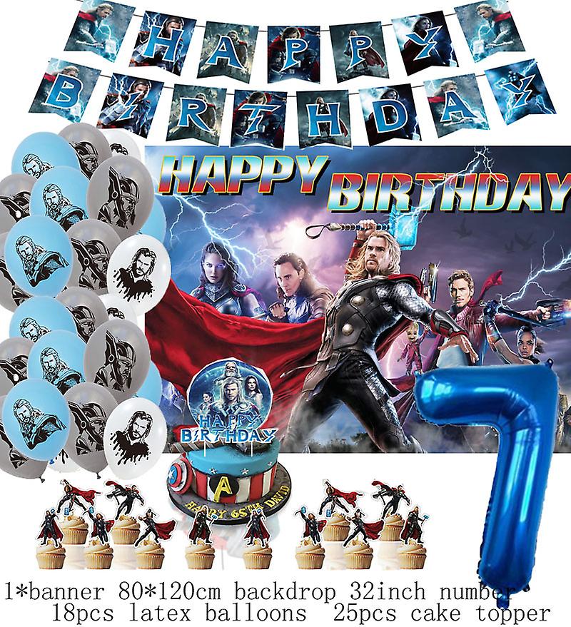 Superhero Movie Thor Odinson Thor 4 Balloons Spiral Birthday Banners ...