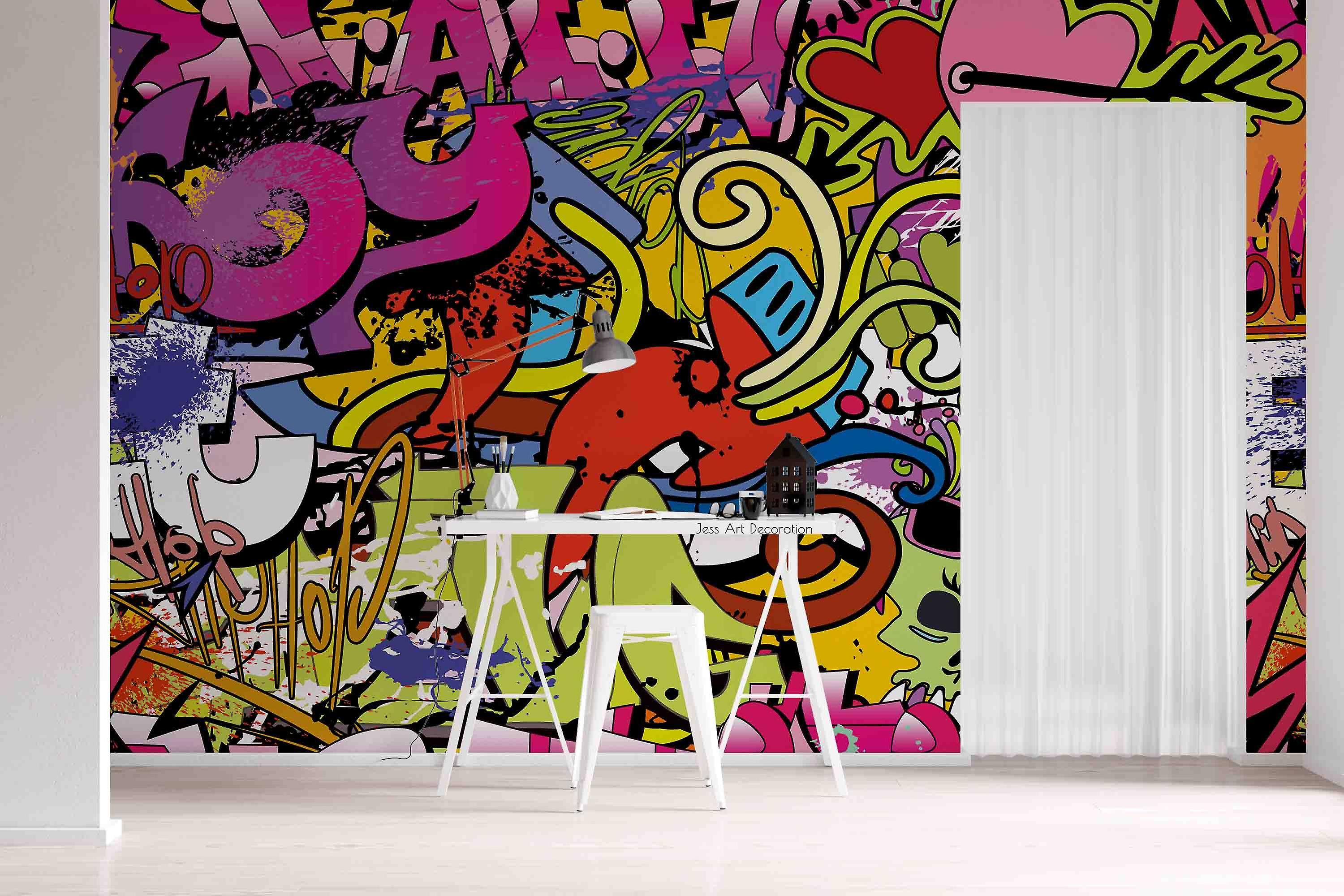 3D Graffiti Monster Alfabet Mønster Vægmaleri Tapet Gd 2873 | Fruugo DK