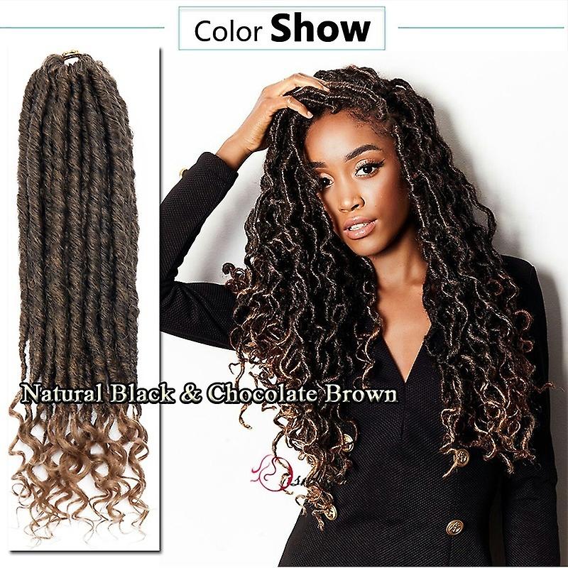 16 Inches Goddess Faux Locs Crochet Hair Silky Soft Natural DreadLocks ...