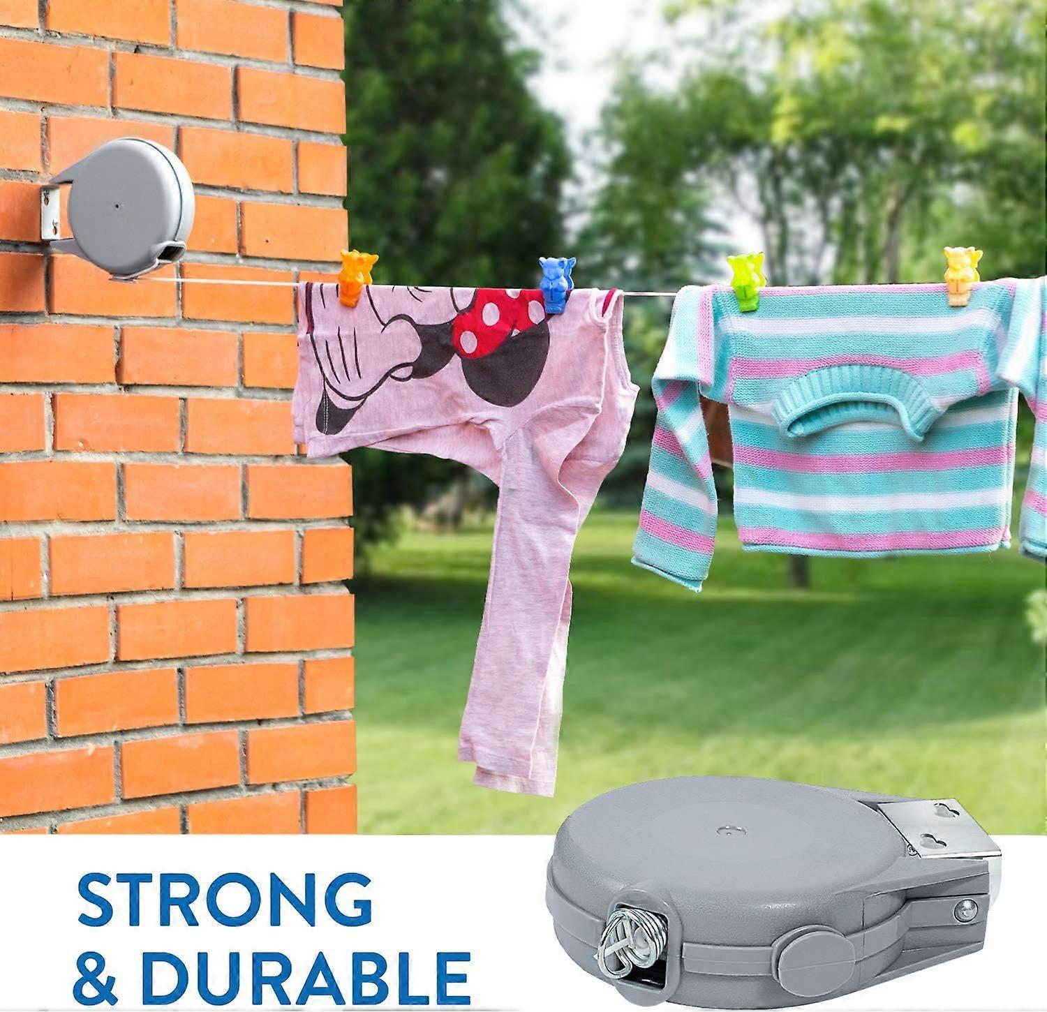 Long, 12m retractable clothes line for clothes, very sturdy and durable ...