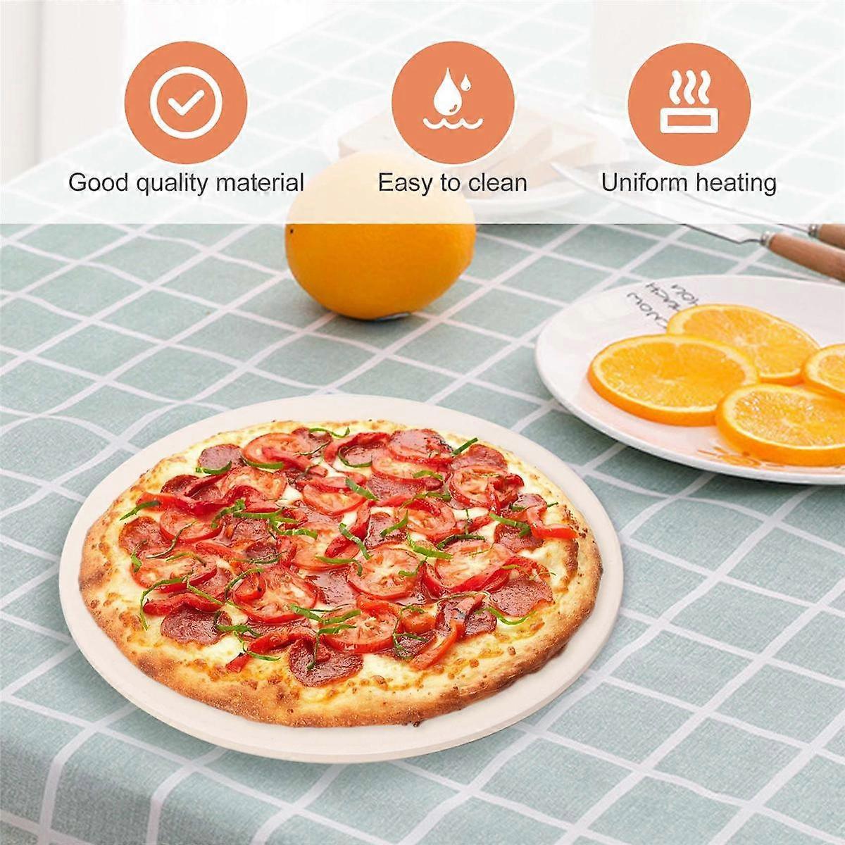 12Inch Ceramic Pizza Stone Pizza Baking Stone/ Pan, Perfect for Grill ...