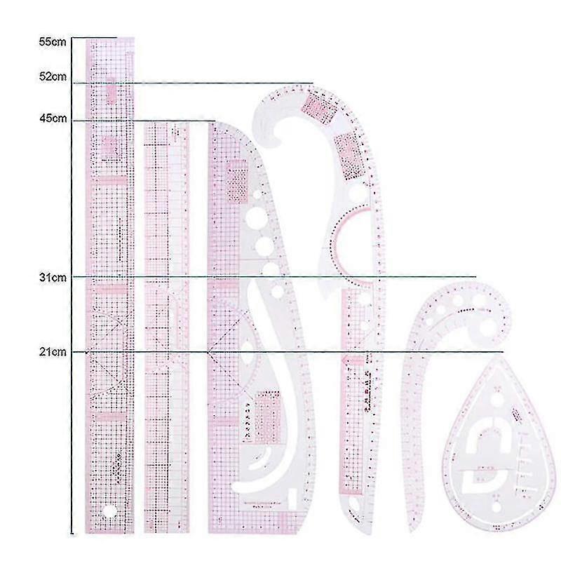 13Pcs Sewing Ruler Line French Curve Ruler Cutting Mat Set Yardstick ...