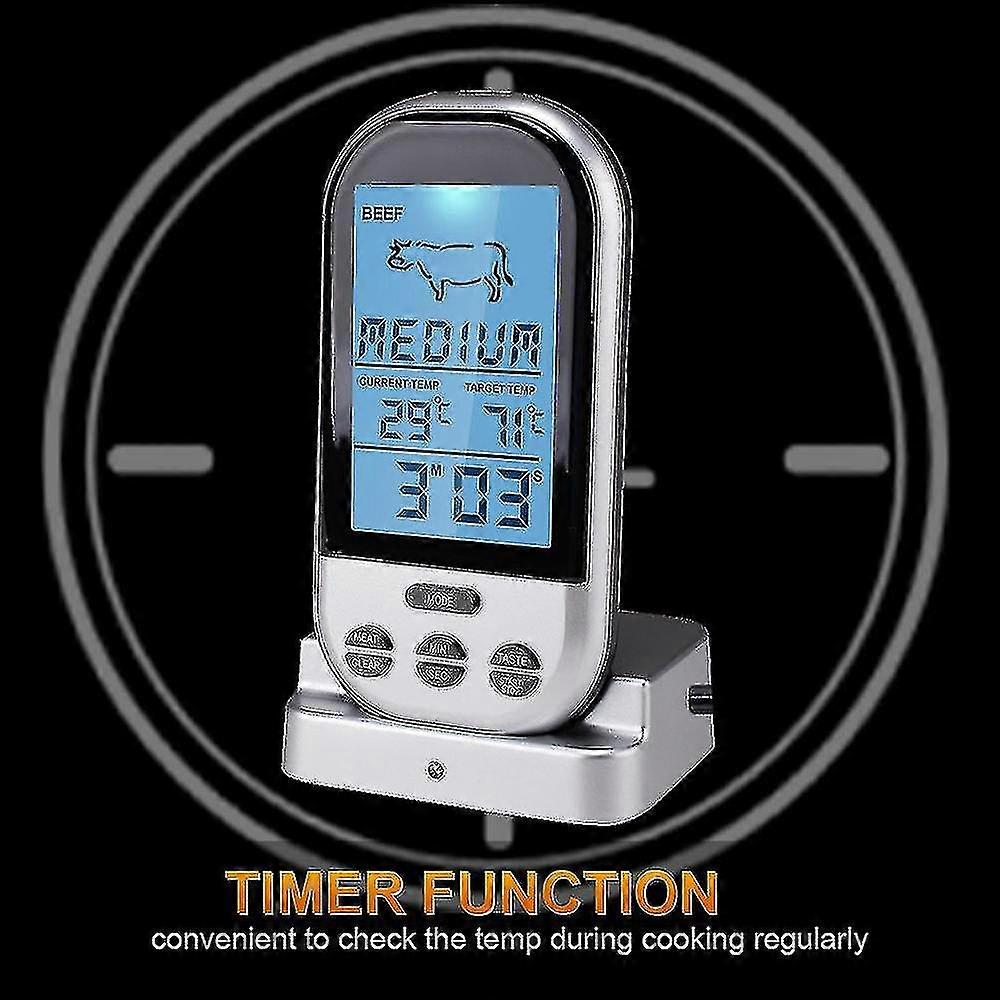 Digital Meat Thermometer Wireless Remote Food Thermometer For Meat Fish ...