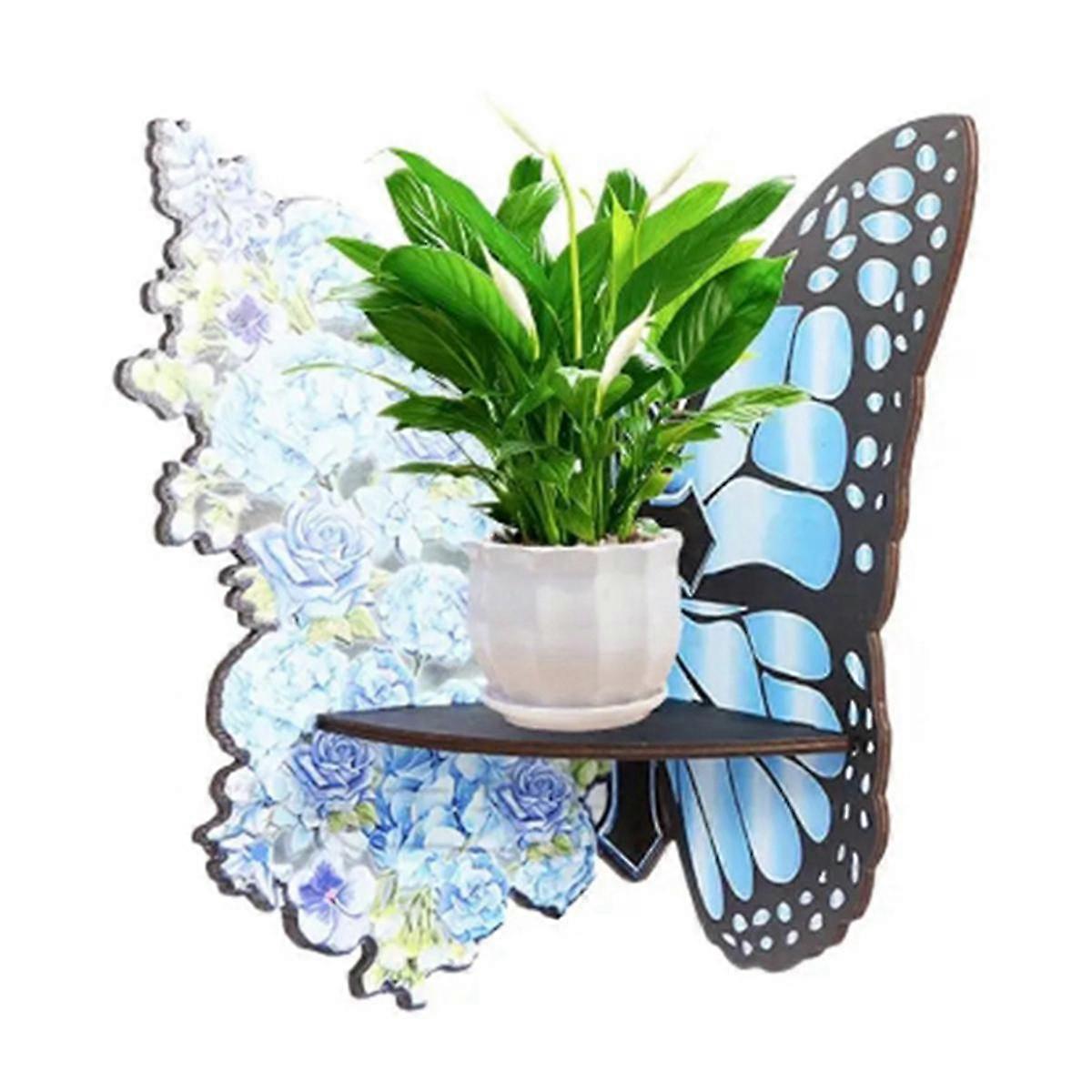 Butterfly-Shaped Wall Mount Corner Shelf Wall Mounted Storage Organizer ...