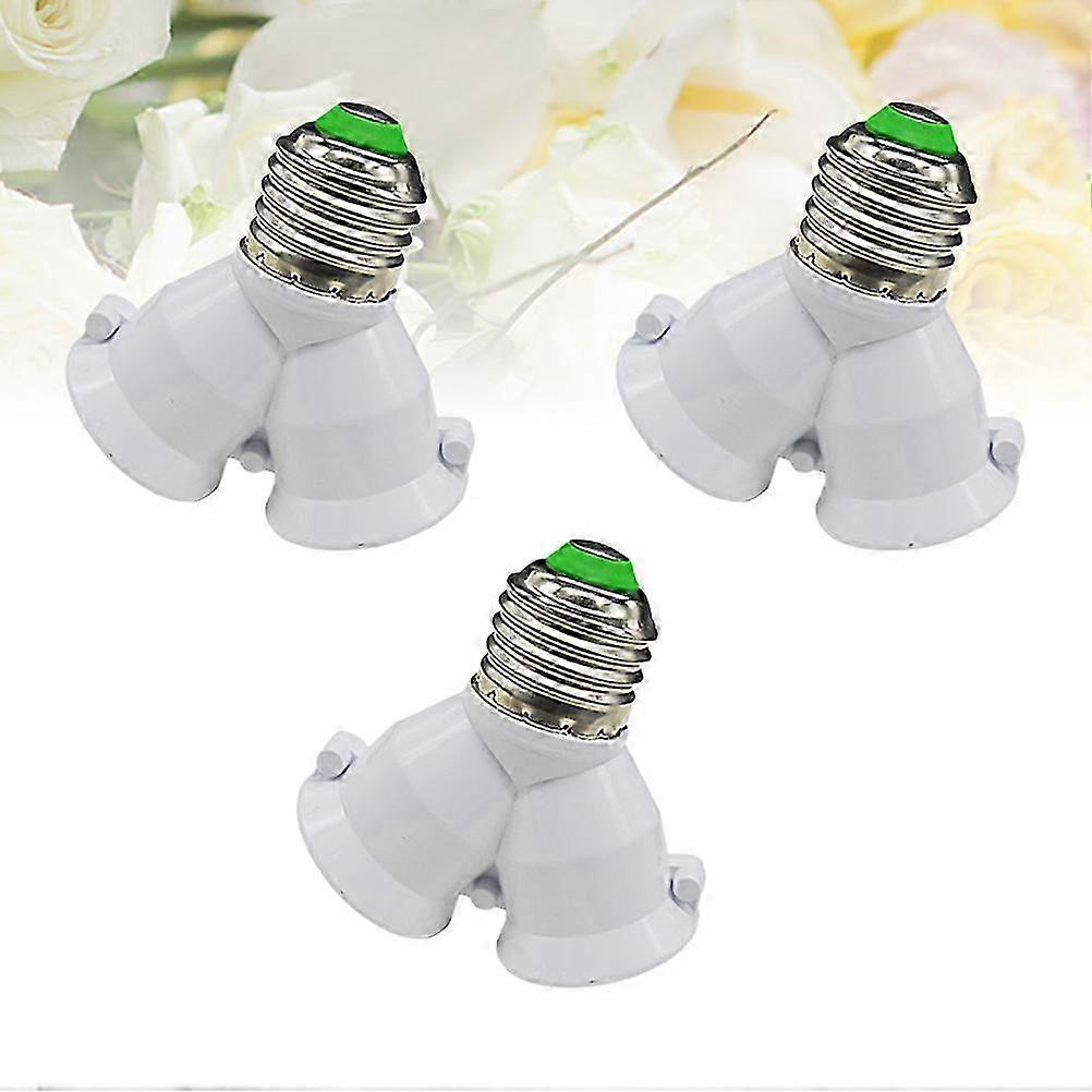 3pcs E27 to 2 E27 Lamp Base Fireproof Material Holder Converter ...