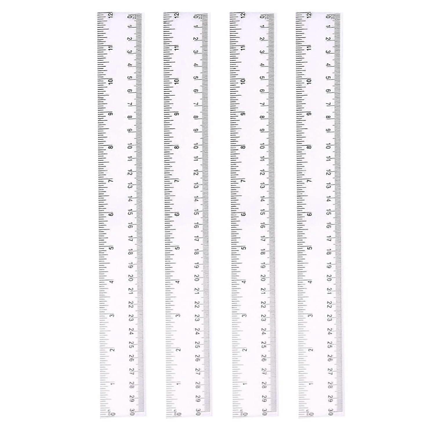 30cm Ruler Multipack Clear Ruler Plastic Rulers 12In Shatter Resistant ...