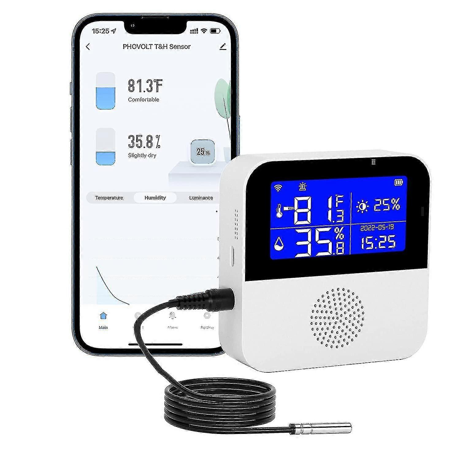 Wifi Hygrometer Thermometer Sensor With External Probe,wireless Digital ...
