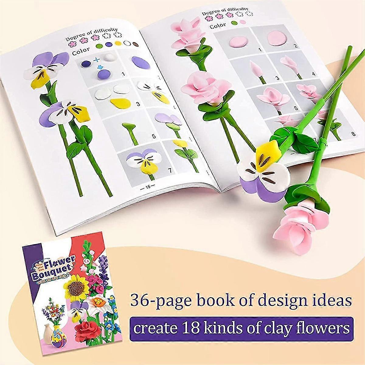 Flower Crafts ,flower Bouquet Modeling Clay Kit , Arts And Crafts Air ...