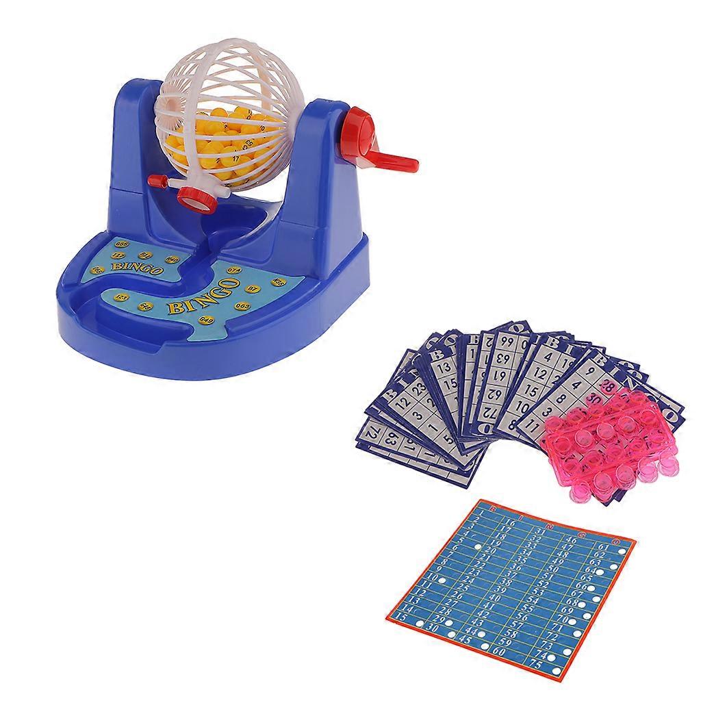 Fun Mini Bingo Game Bingo Card Ball Chip Machine Set Family Party Kids ...