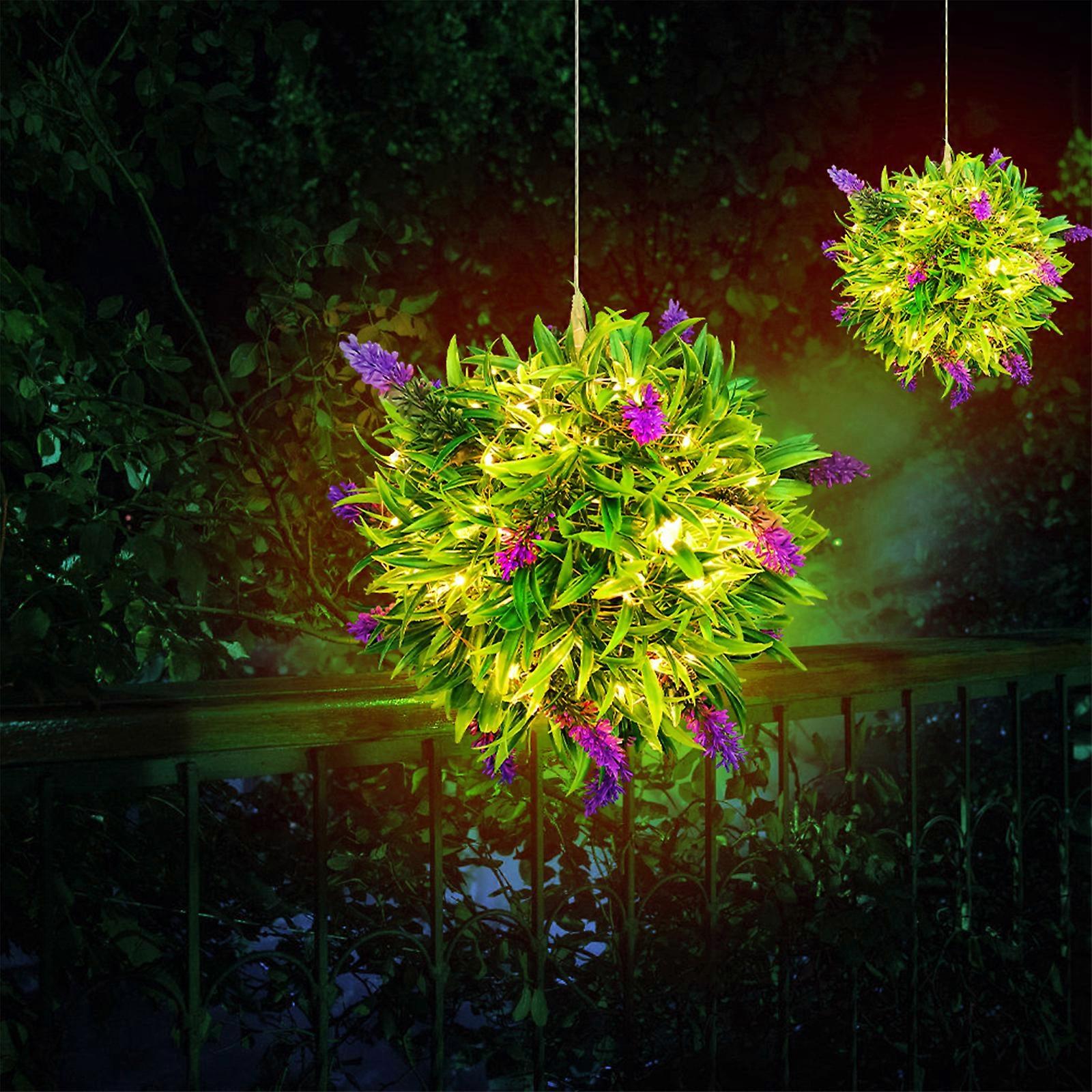 Artificial Topiary with Lights, Potted Plastic Topiary Ball Artificial ...