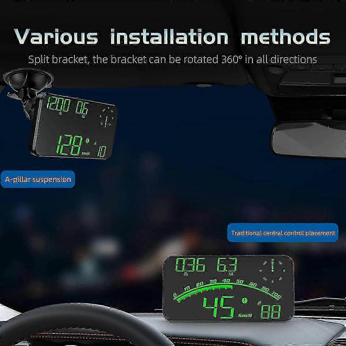 Car Digital Gps Speedometer,car Hud With Speed Mph, Compass Direction ...