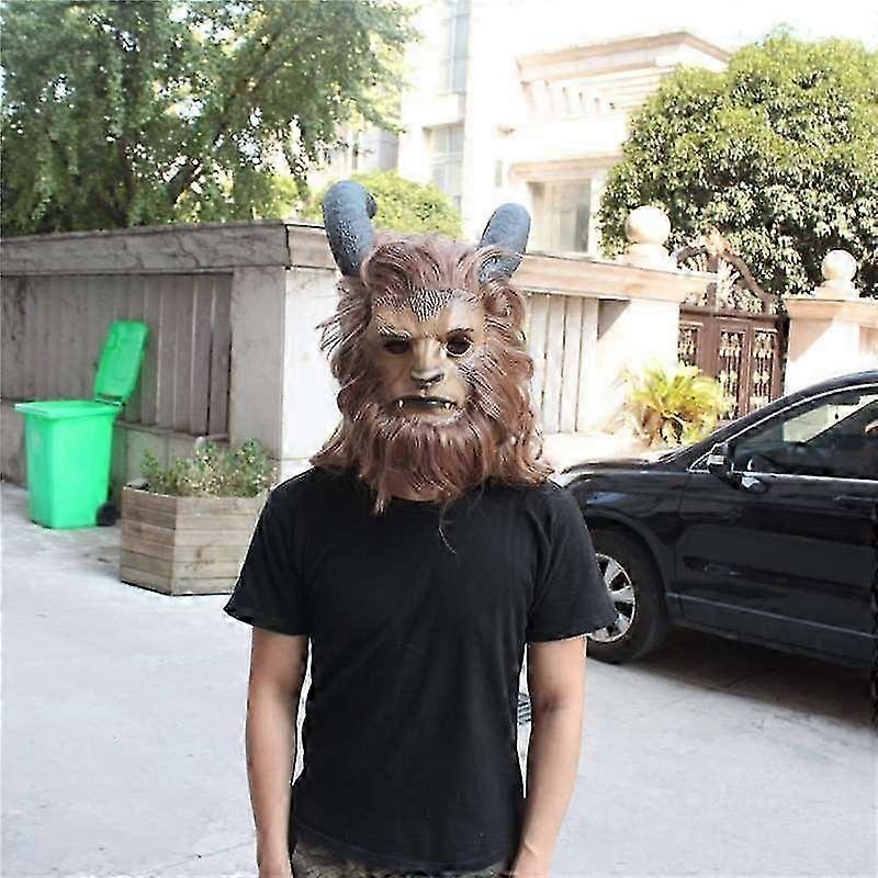 Beast Mask Beast Cosplay Mask with Wig for Adult | Fruugo UK