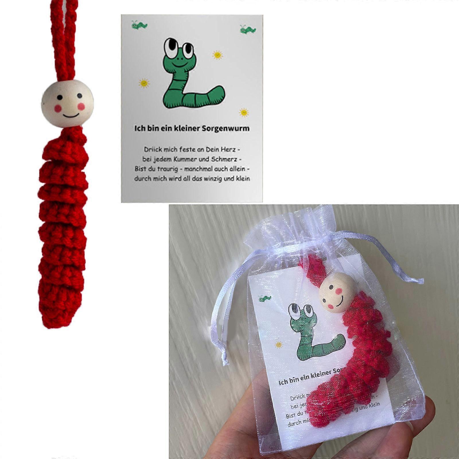 Soothing Crochet Worm Toy Portable Cotton Yarns Crochet Worm Pocket ...