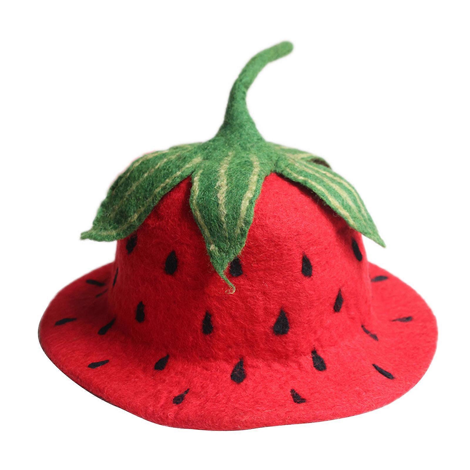 Lovely Fruit Shape Hat Strawberry Sun Bucket Hat InsStyle Street Snap ...