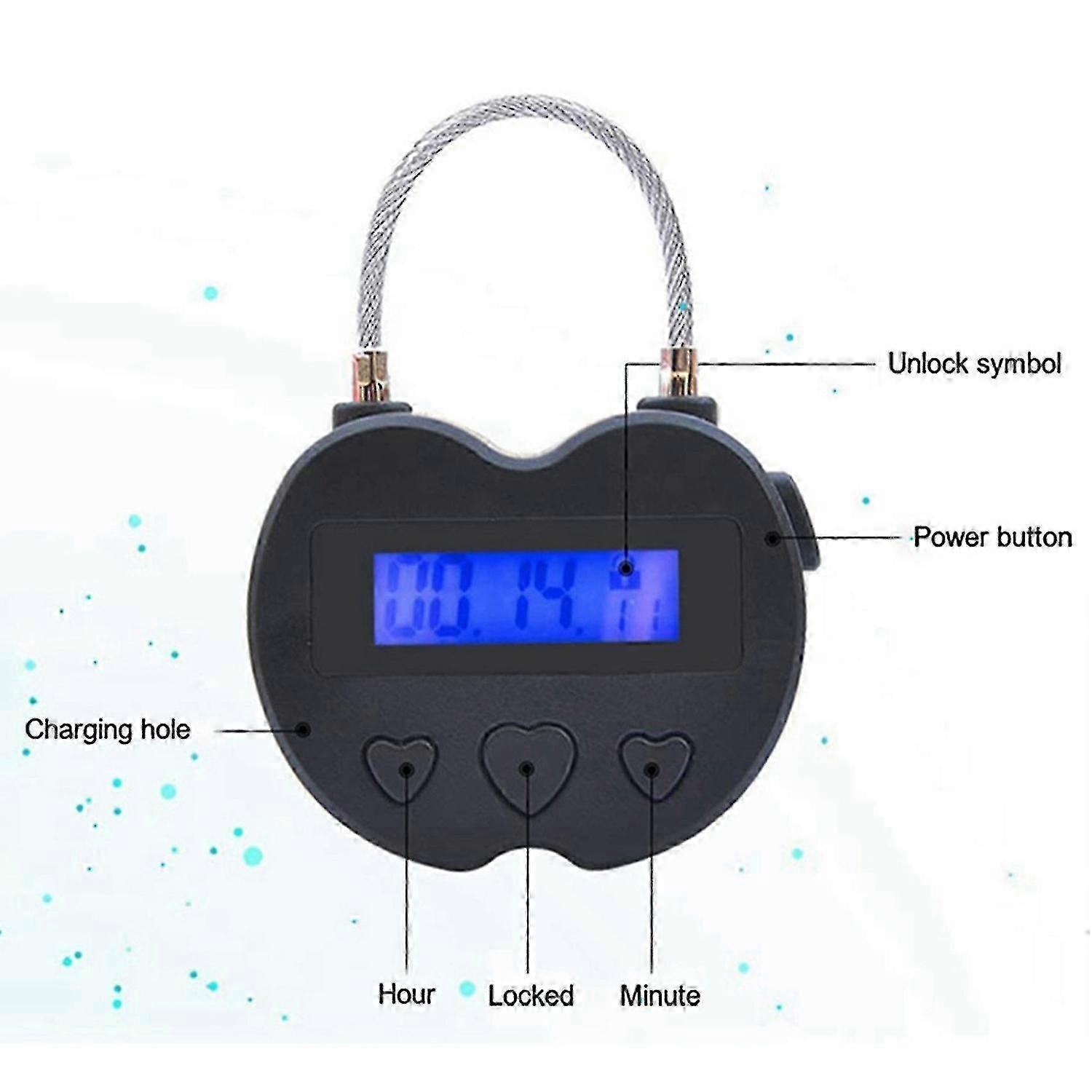 2X Smart Time Lock Lcd Time Lock Usb Rechargeable Temporary Timer ...