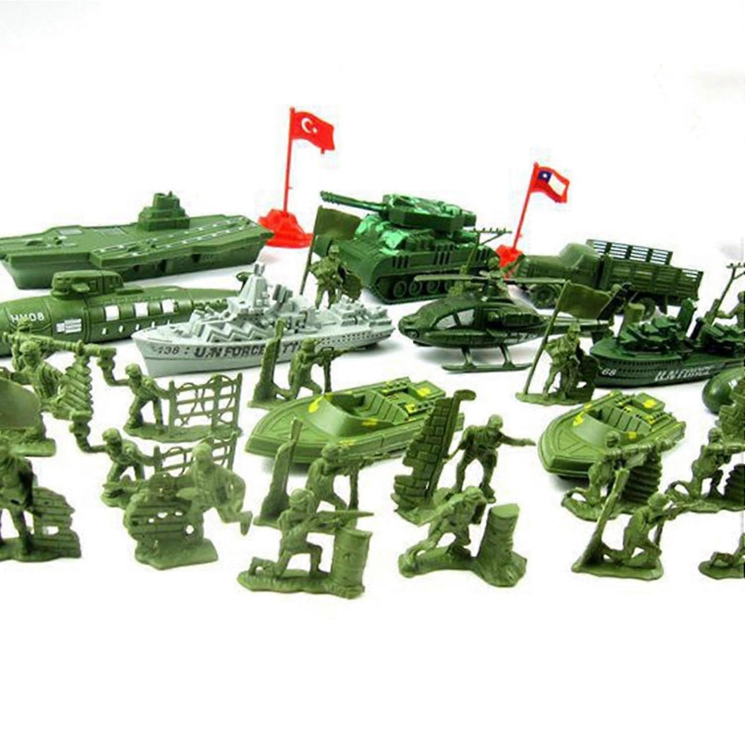 52 Piece Soldier Figure Toy Set with Miniature Army Models, Sand Table ...